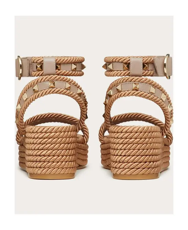 Valentino Garavani Rockstud Open Toe Flatform Sandals