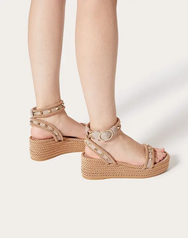 Valentino Garavani Rockstud Open Toe Flatform Sandals