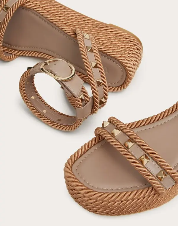 Valentino Garavani Rockstud Open Toe Flatform Sandals