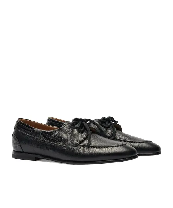 SCAROSSO Ginevra Lace-up Loafers - Black