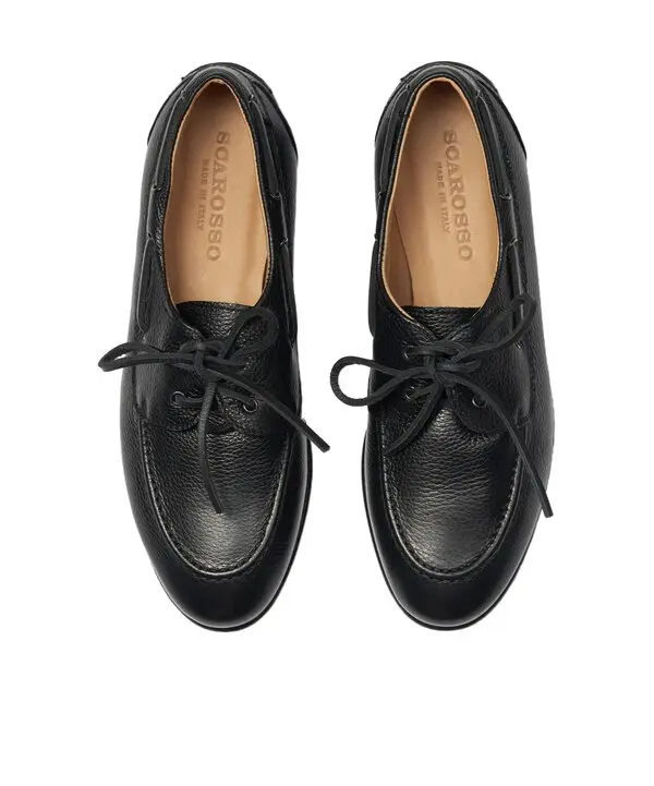 SCAROSSO Ginevra Lace-up Loafers - Black