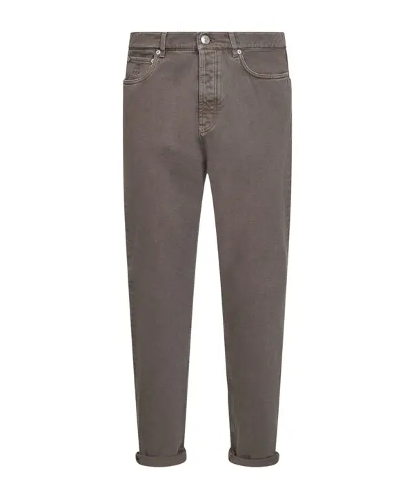 Brunello Cucinelli Garment-dyed Iconic Fit Five-pocket Trousers - Black