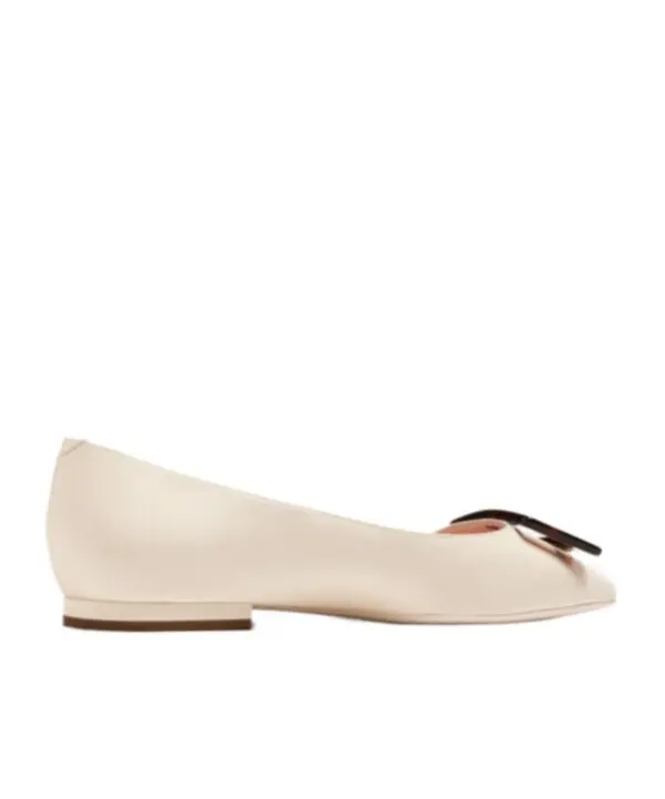 ROGER VIVIER Gommettine Tapered Toe Ballerinas - Cream