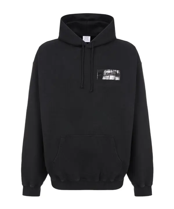 Vetements Long-sleeve Logo-patch Hoodie - Black