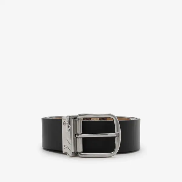 Burberry Checked Buckle Reversible Belt - Gray