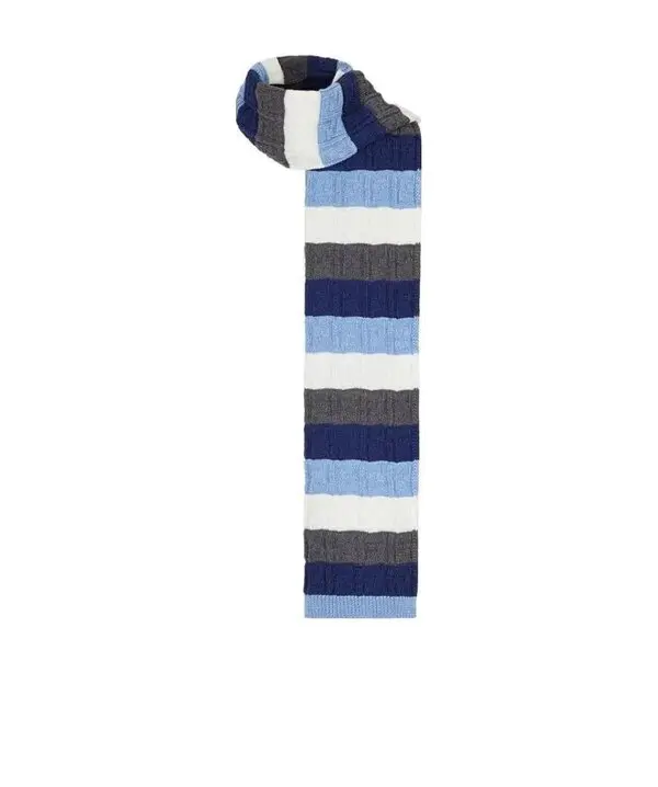 Fendi Ff-motif Striped Scarf - Blue