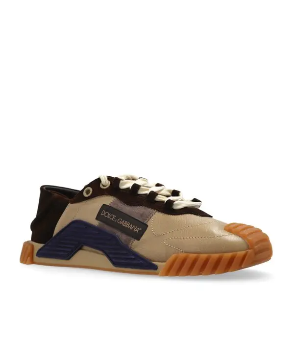 Dolce & Gabbana Ns1 Logo Patch Lace-up Sneakers - Black