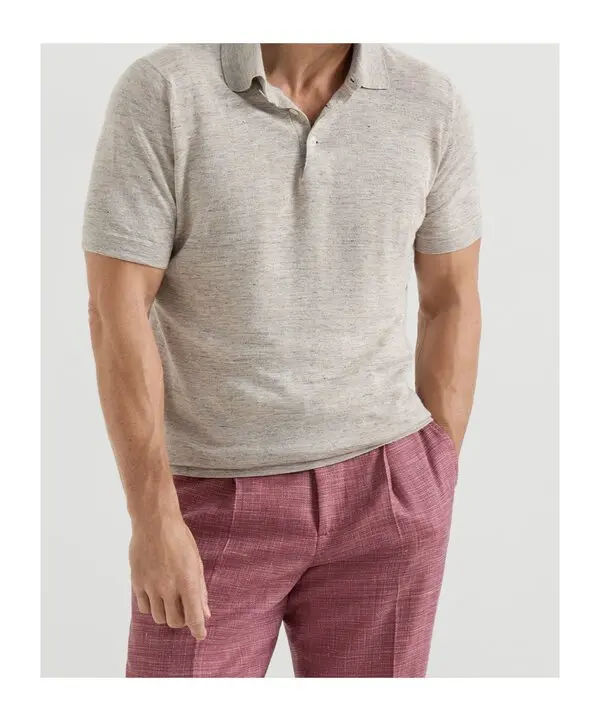 Brunello Cucinelli Short Sleeved Knitted Polo Shirt