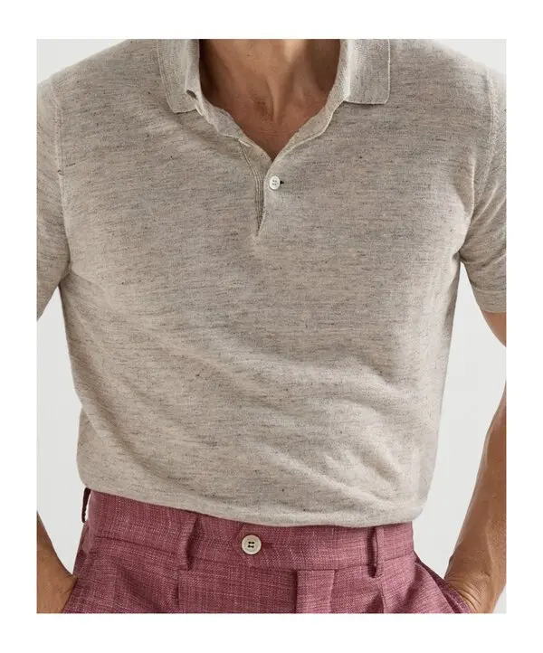 Brunello Cucinelli Short Sleeved Knitted Polo Shirt