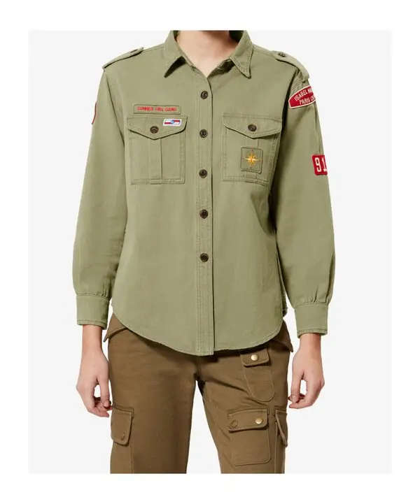 Isabel Marant Étoile Umberta Cotton Twill Overshirt With Patches - Khaki