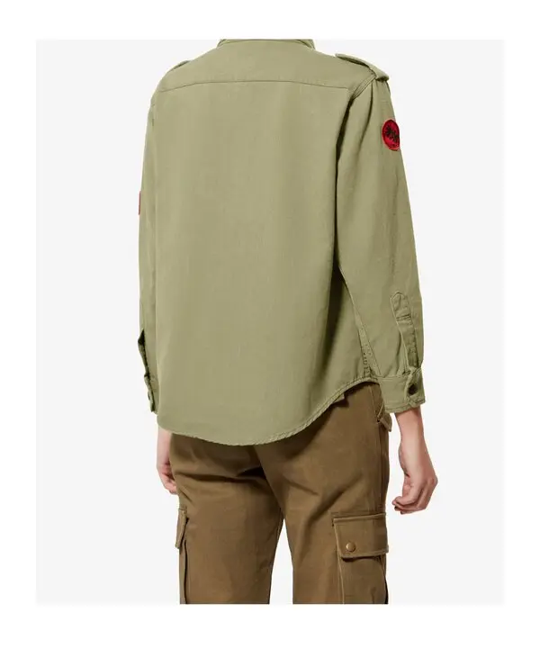 Isabel Marant Étoile Umberta Cotton Twill Overshirt With Patches - Khaki