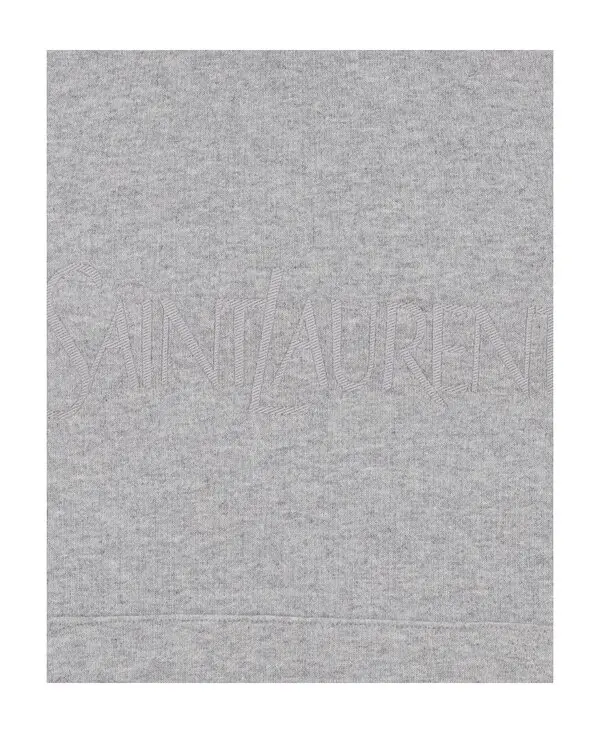Saint Laurent Logo Embroidered Drawstring Hoodie