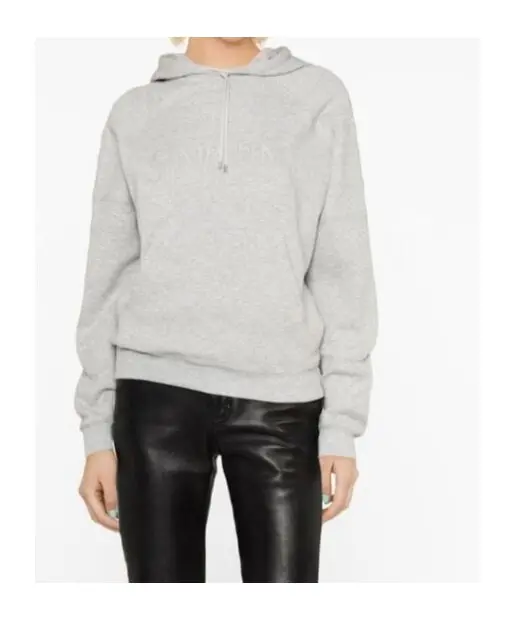 Saint Laurent Logo Embroidered Drawstring Hoodie