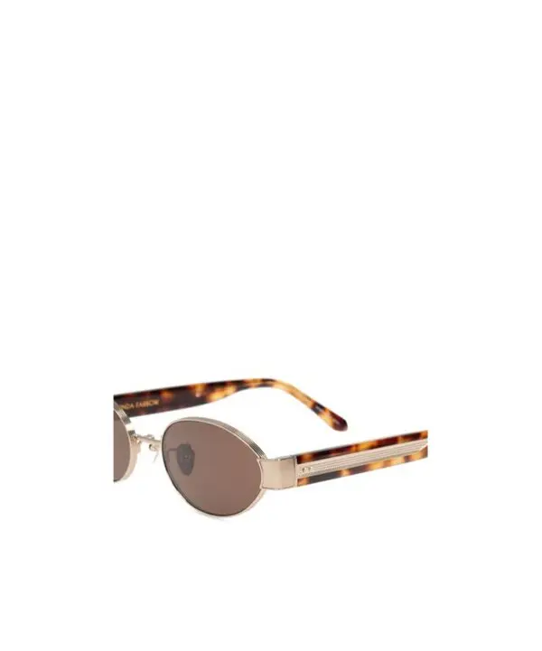 Linda Farrow Sadie Oval Frame Sunglasses - Brown