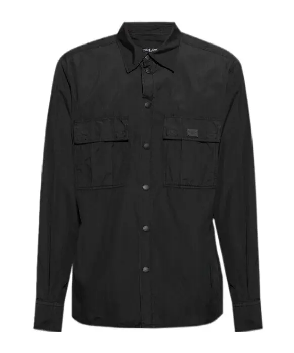 Dolce & Gabbana Dolce Gabbana Logo Plaque Shirt - Black