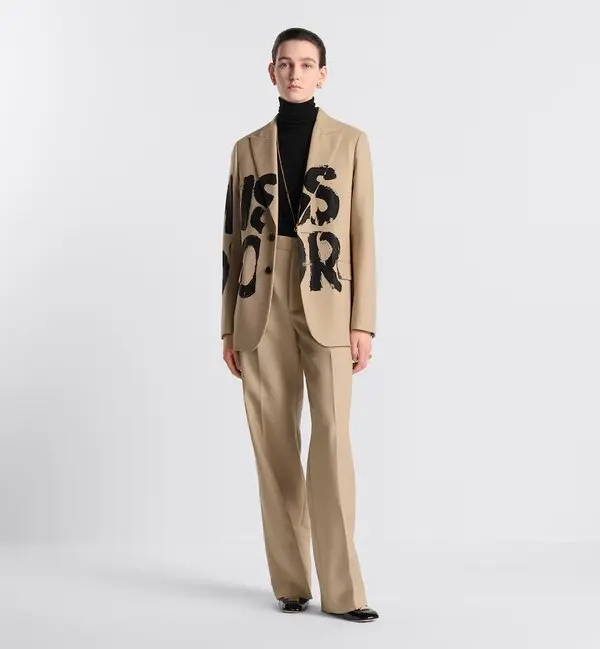 Dior Wide-leg Tailored Pants - Beige
