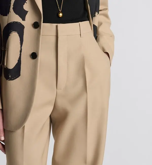 Dior Wide-leg Tailored Pants - Beige