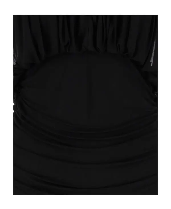 Saint Laurent Draped Sleeveless V-neck Mini Dress