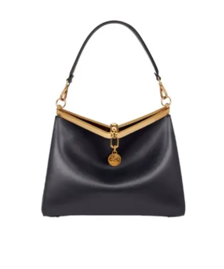 Etro Log Charm Medium Vela Shoulder Bag - Blue