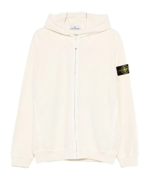 Stone Island Logo Patch Zipped Hoodie