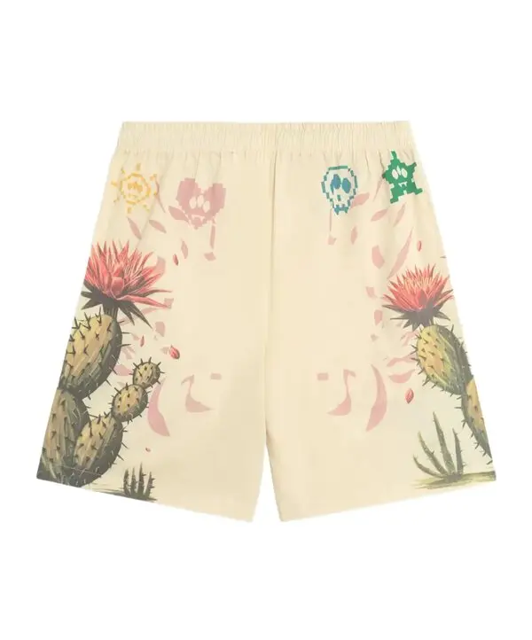 BARROW Cactus Print Popeline Shorts - Nude