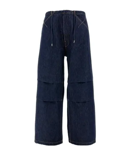 DARKPARK Contrast Stitched Drawstring Jeans - Black