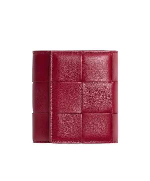 Bottega Veneta Cassette Tri-fold Wallet With Origami Coin Purse - Red
