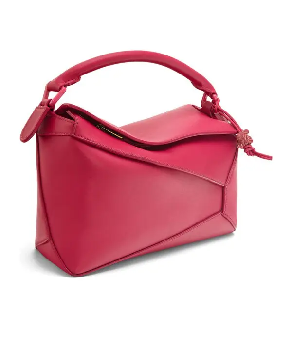 Loewe Small Puzzle Edge Bag In Satin Calfskin - Red
