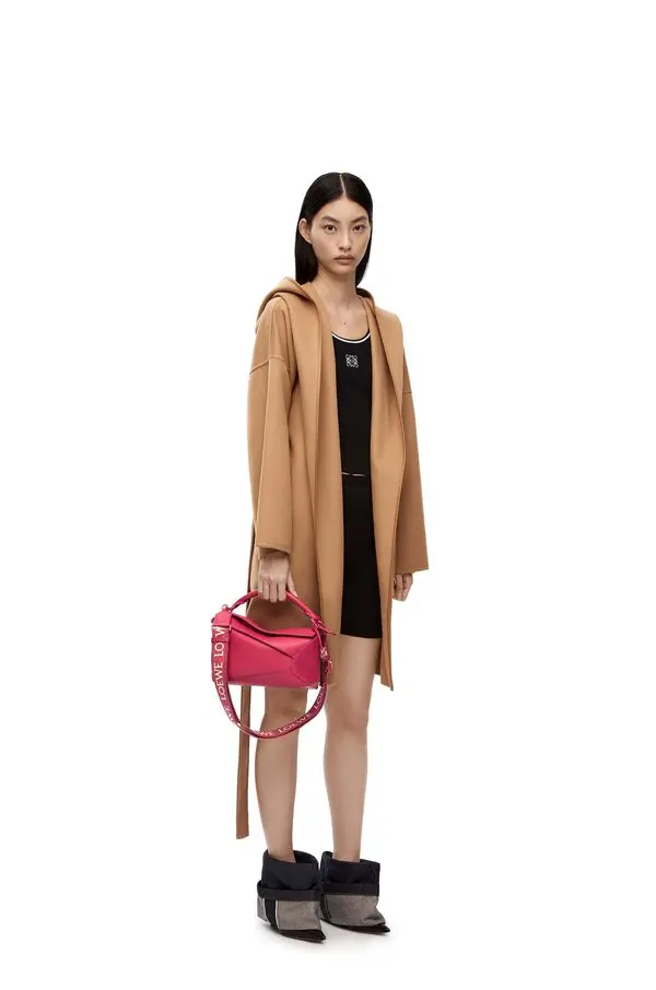 Loewe Small Puzzle Edge Bag In Satin Calfskin - Red