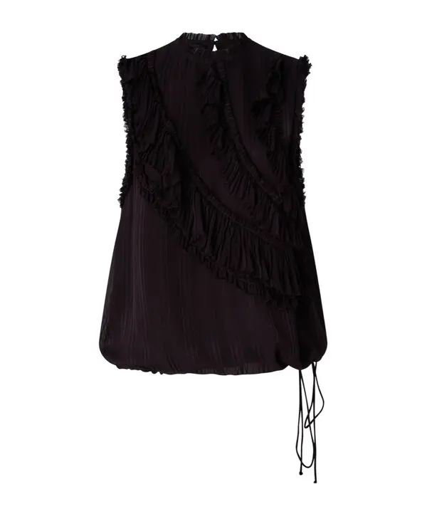 Pinko Sleeveless High Neck Ruffled Top