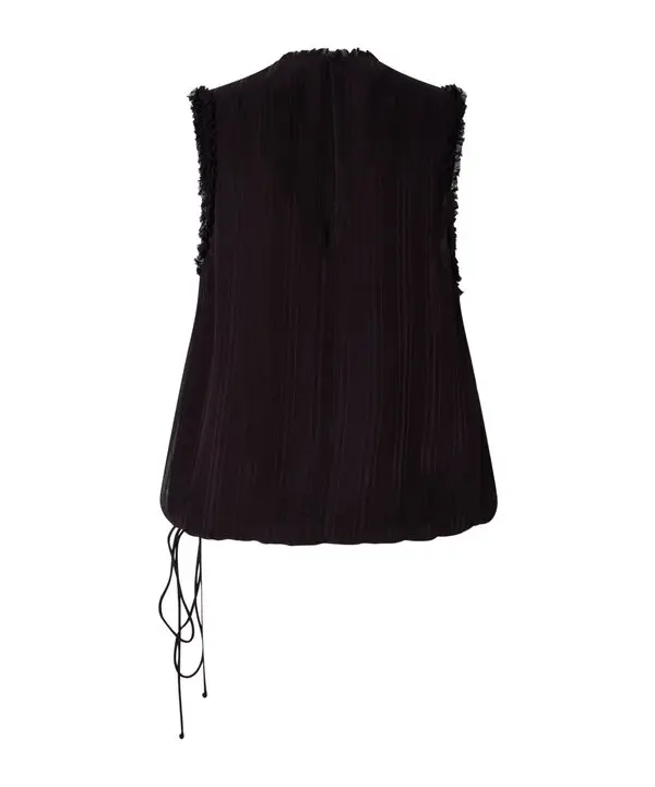 Pinko Sleeveless High Neck Ruffled Top