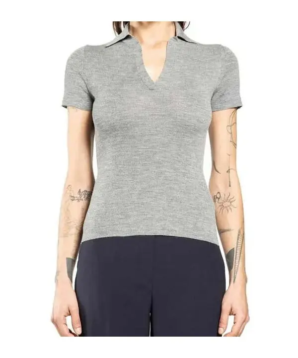 Max Mara Short-sleeved Polo Shirt - Gray