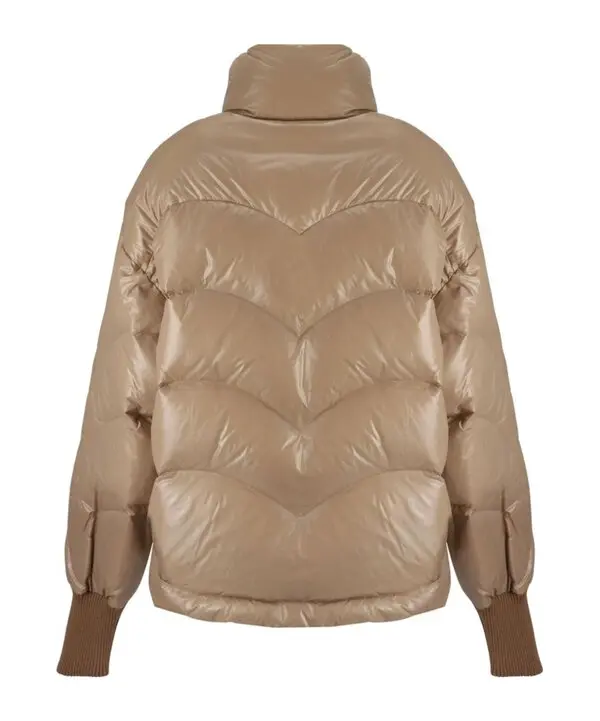 Khrisjoy Corazon Shiny Puffer Jacket - Beige