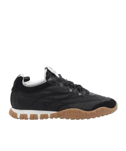 Miu Miu Round Toe Lace-up Sneakers
