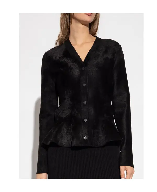 Alaïa Peplum Velvet Knit Cardigan
