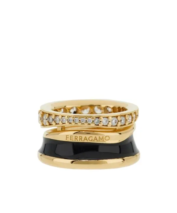 FERRAGAMO Band Ring - Gold/black