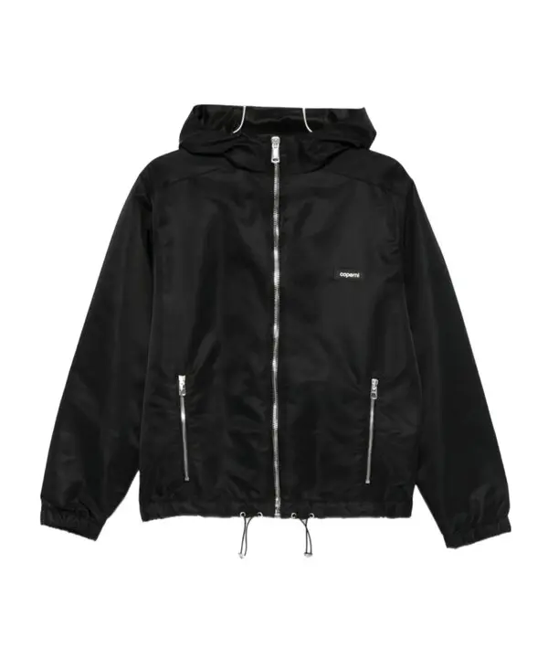 Coperni Zip-front Hooded Jacket With Drawstring Hem - Black