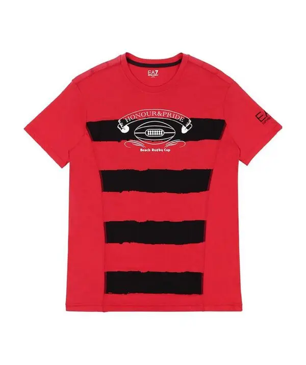 EA7 Logo Striped T-shirt