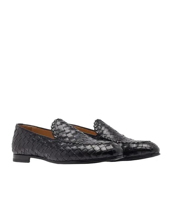 SCAROSSO Vittorio Woven Calf Leather Loafers