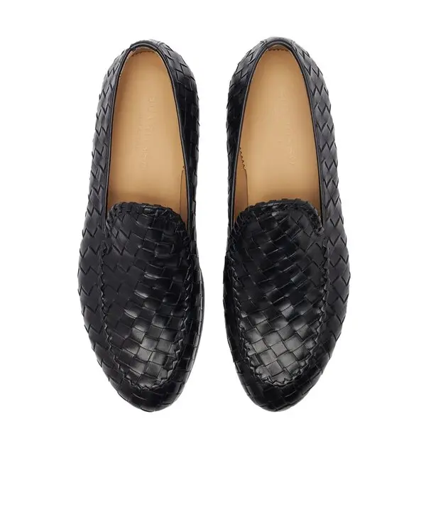 SCAROSSO Vittorio Woven Calf Leather Loafers