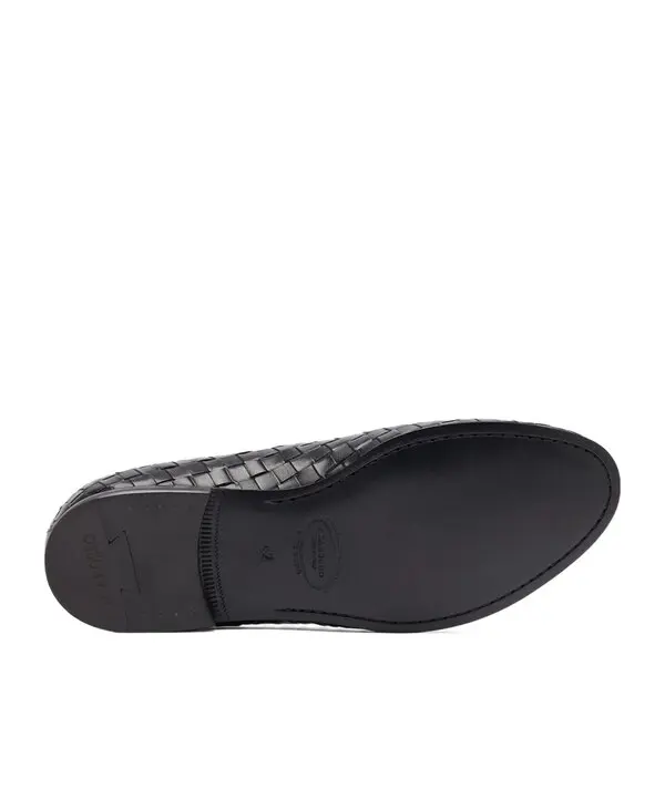 SCAROSSO Vittorio Woven Calf Leather Loafers