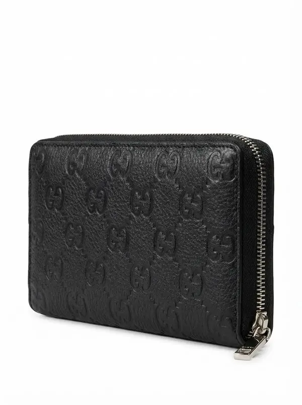 Gucci Imprint Zip Around Wallet - Black
