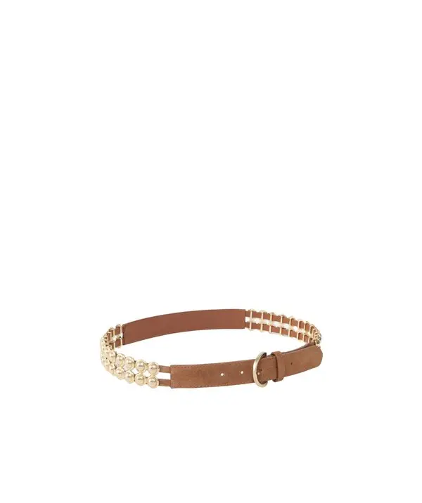 Pinko Love Stud Embellished Leather Belt