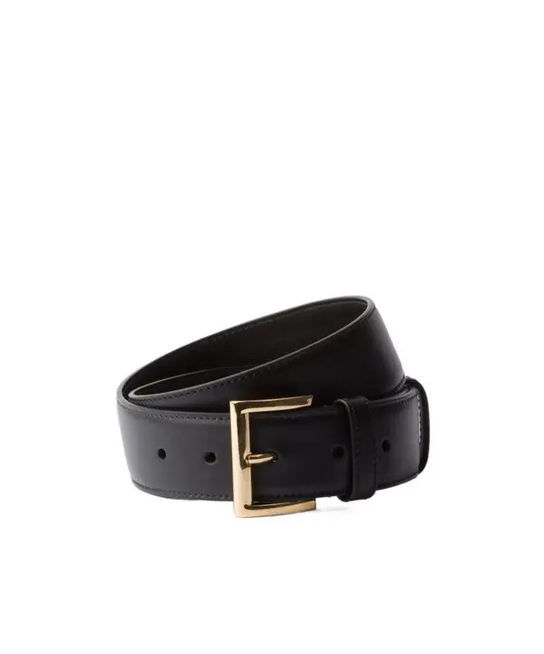 Prada Logo Plaque Square-buckle Belt - Black