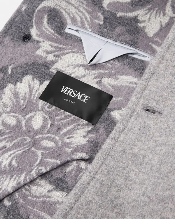 Versace Logo Embroidered Button-up Blouson Jacket