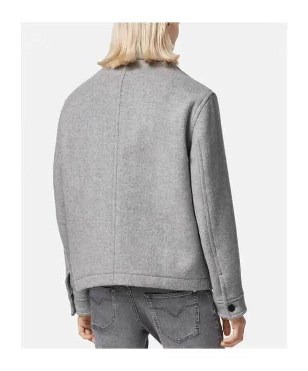 Versace Logo Embroidered Button-up Blouson Jacket