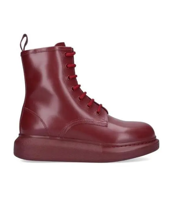 Alexander McQueen Hybrid Lace-up Boots - Red