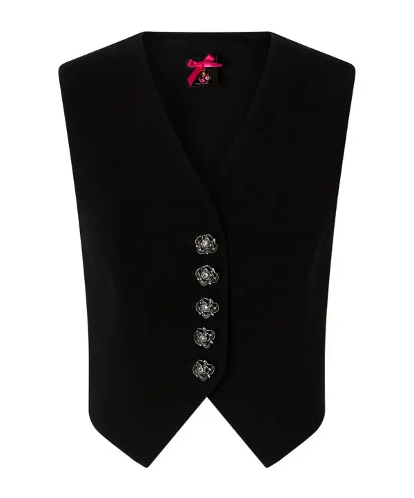 Pinko Buttoned V-neck Jacket - Black