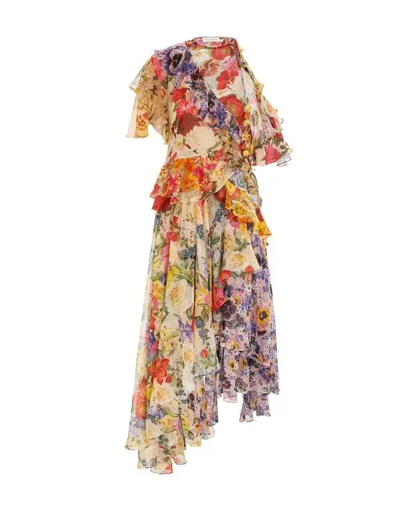 Zimmermann Wonderland Flounce Dress - Nude