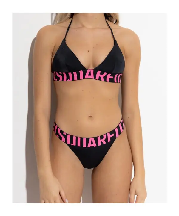 Dsquared2 Elastic Waist Bikini Bottoms - Black